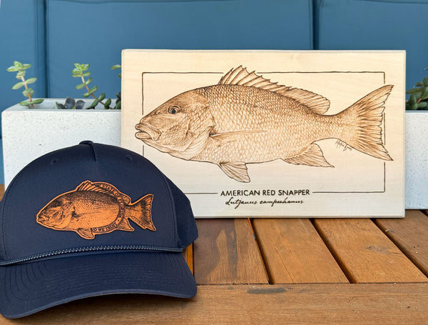 American Red Snapper Trucker Rope Hat - Snapback Fishing Cap with Lase ...